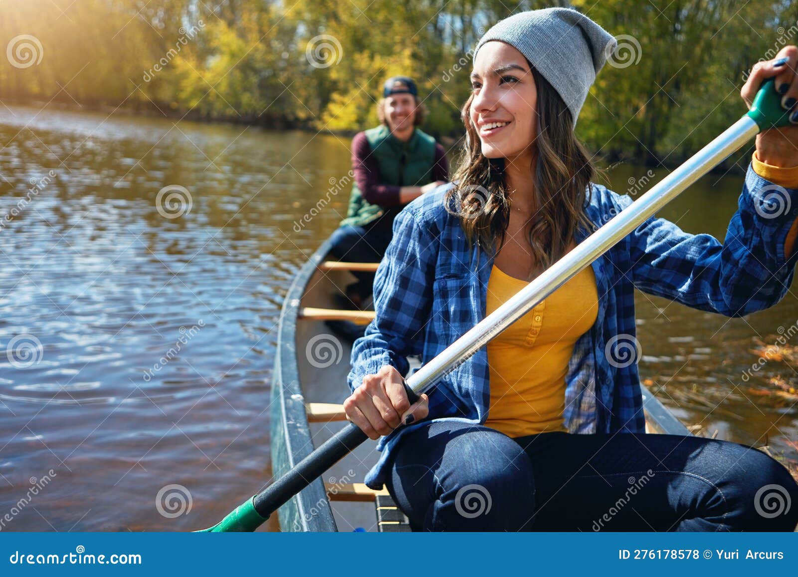 This is How they Do Weekends. a Young Couple Going for a Canoe Ride on ...