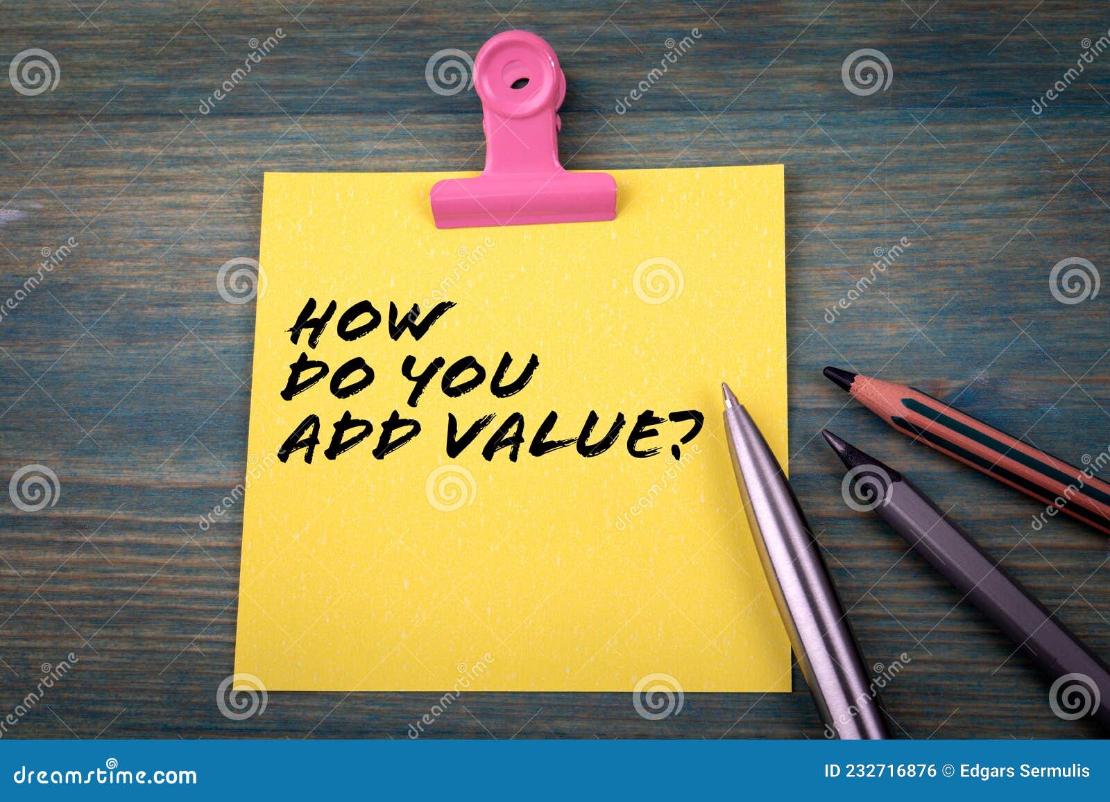 How Do You Add Value. Yellow Sticky Note with Text Stock Illustration ...