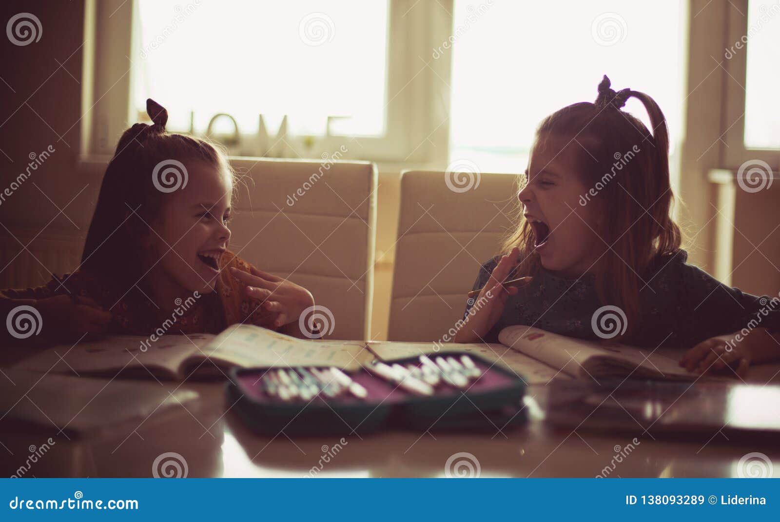 This is How the Fun with Learning Begins Stock Image - Image of females ...
