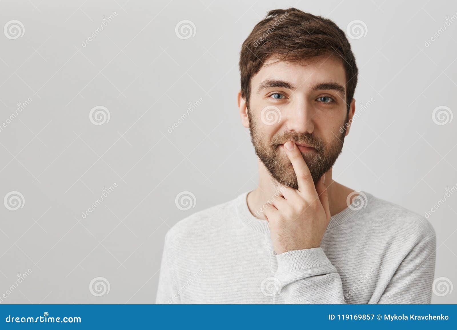 How about Going on Trip Together. Studio Shot of Curious Thinking ...