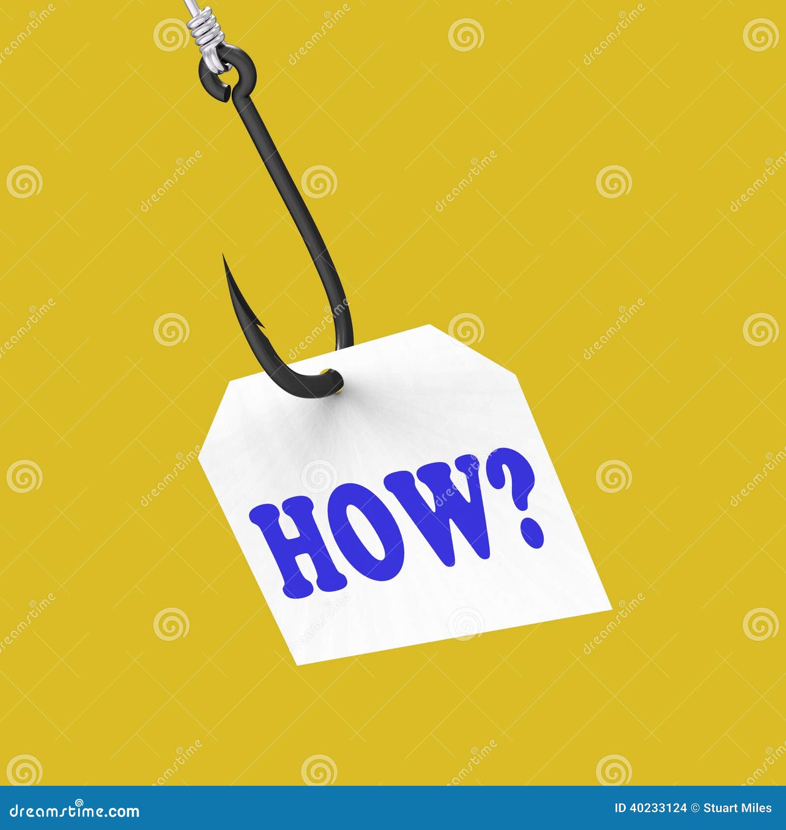 How? on Hook Shows Asking Question or Stock Illustration - Illustration ...