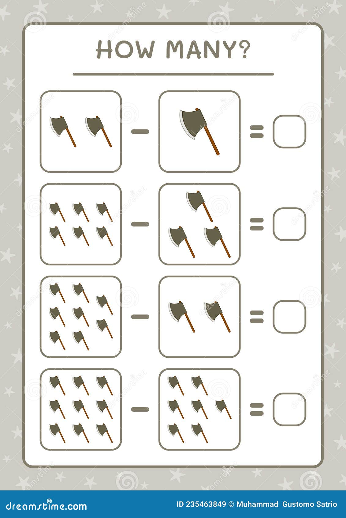 How Many Ax, Game for Children. Vector Illustration Stock Vector ...