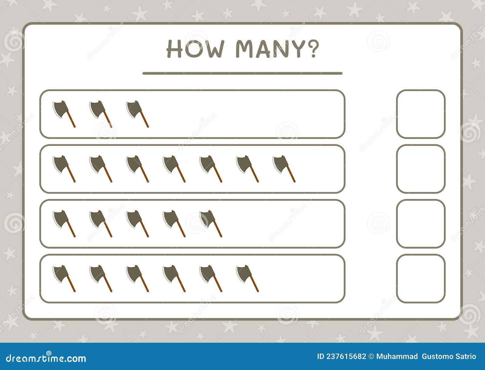 How Many Ax, Game for Children. Vector Illustration Stock Vector ...