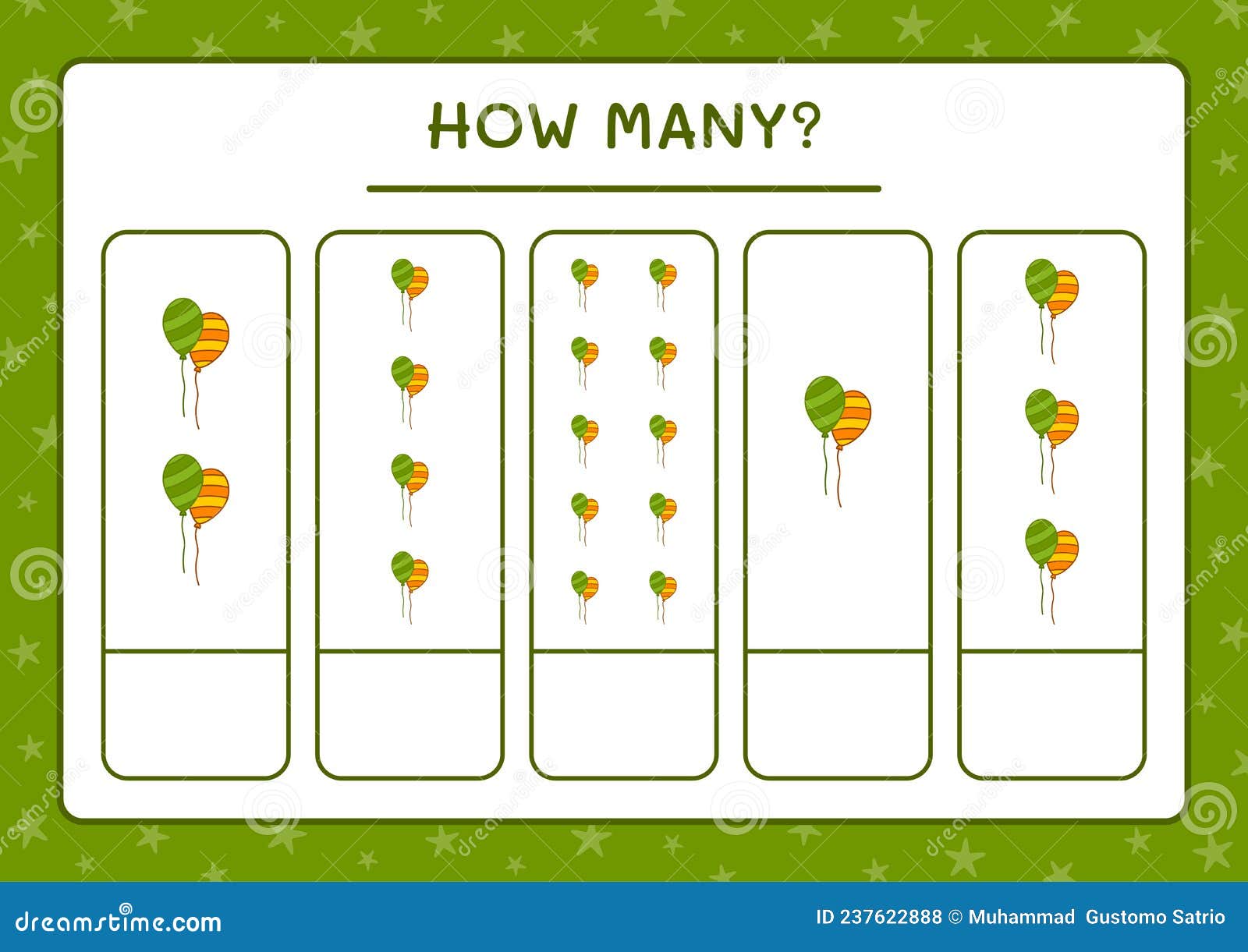 How Many Balloon, Game for Children. Vector Illustration Stock Vector ...