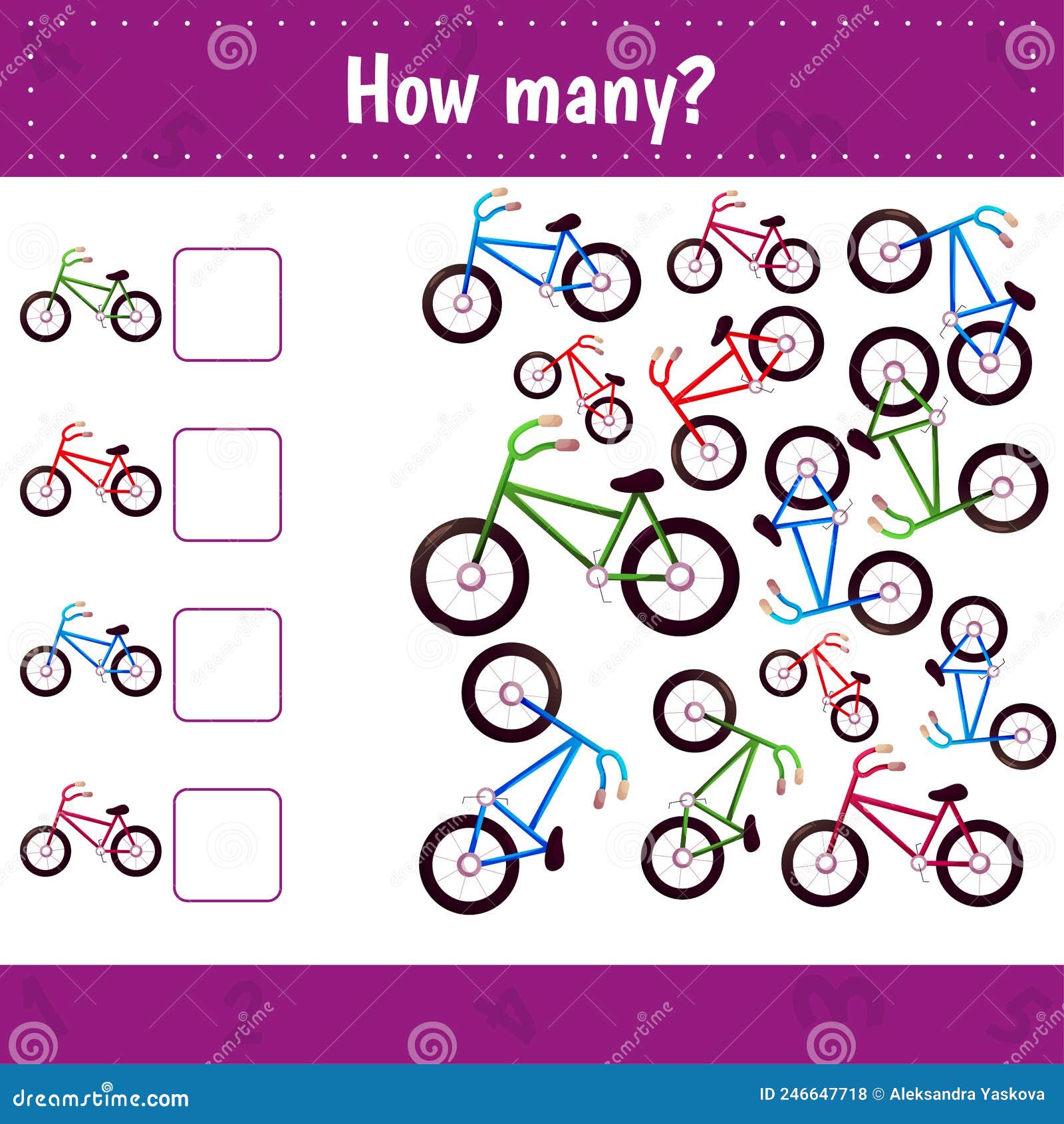 How Many Bicycles are There Stock Vector - Illustration of count ...