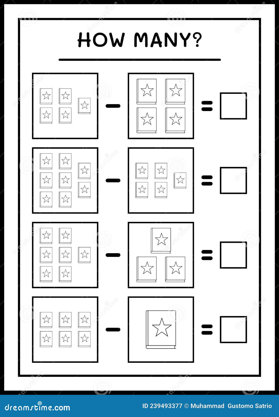 How Many Book, Game for Children. Vector Illustration Stock Vector ...