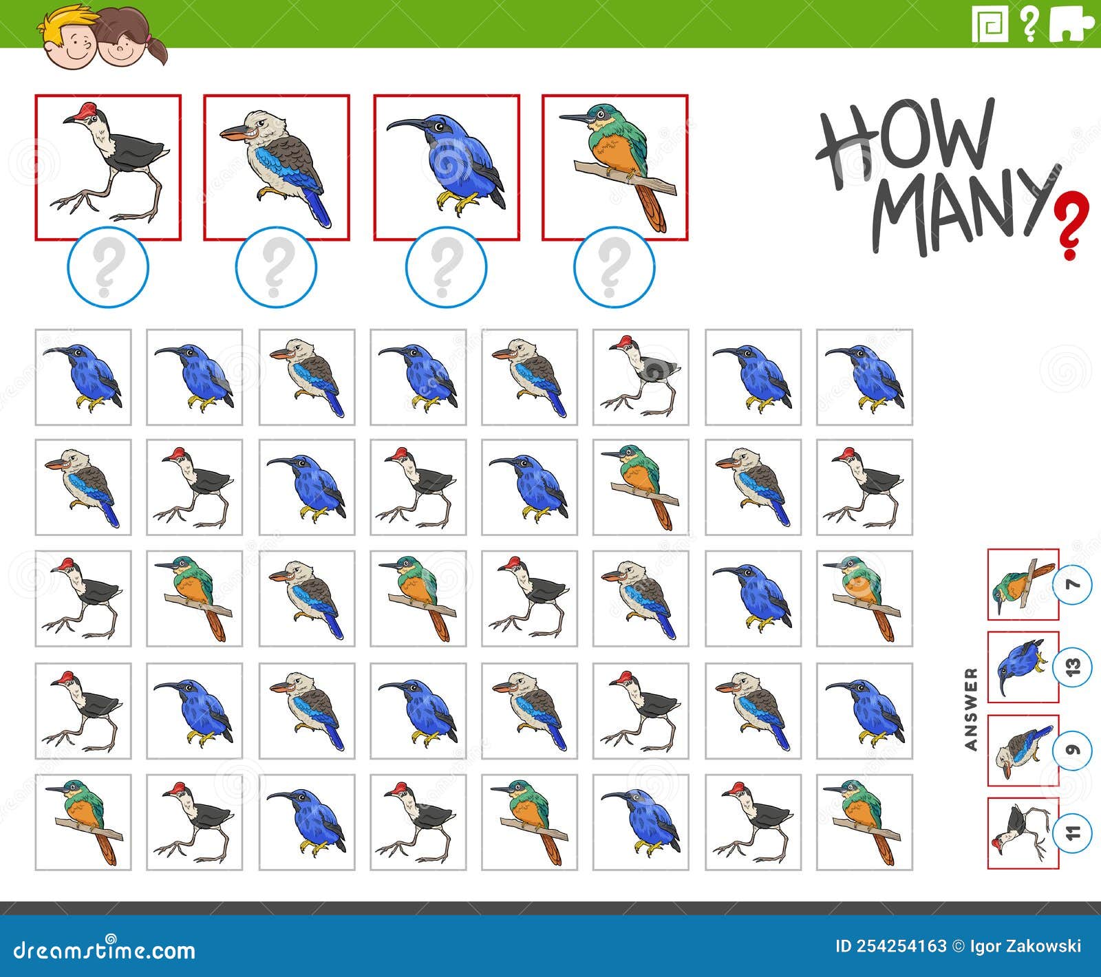 How Many Cartoon Birds Animal Characters Counting Game Stock Vector ... How Many Cartoon Birds Animal Characters Counting Game Stock Vector ...