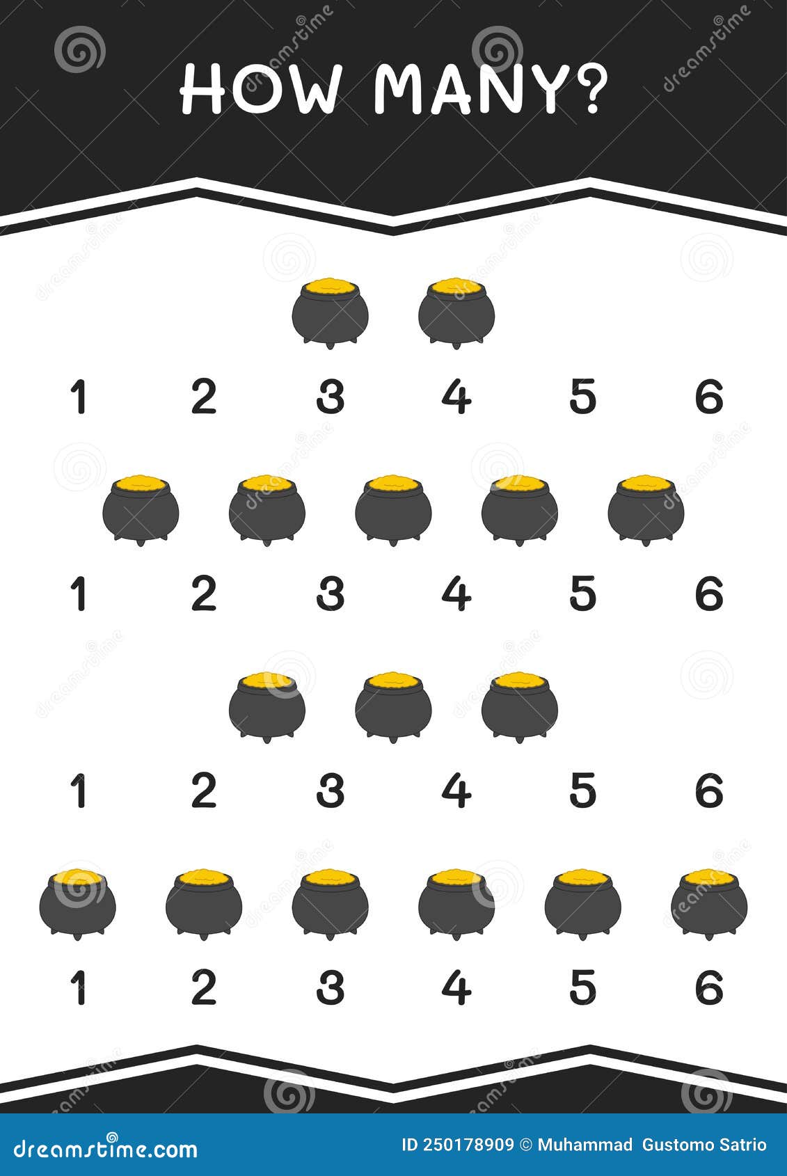 How Many of Cauldron, Game for Children. Vector Stock Vector ...