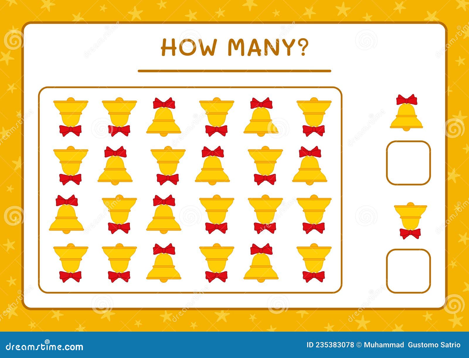How Many Christmas Bell, Game for Children. Vector Illustration Stock ...