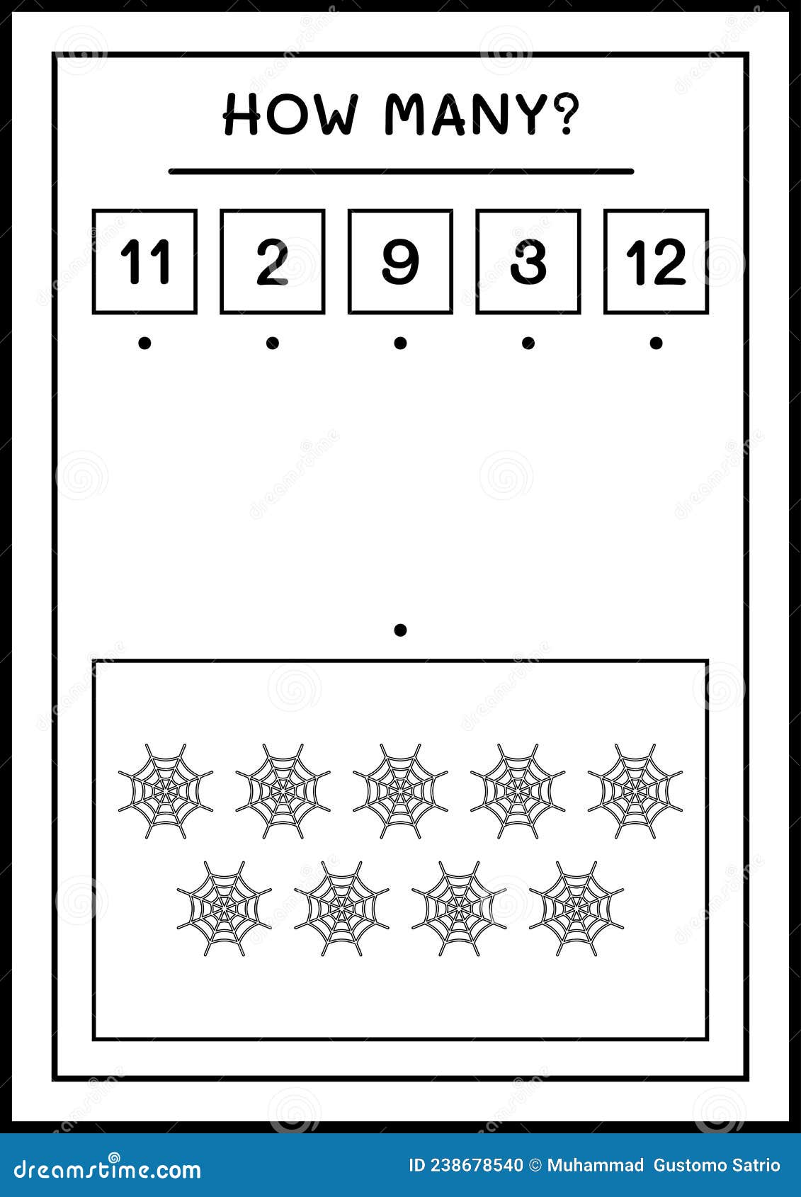 How Many Cobweb, Game for Children. Vector Illustration Stock Vector ...