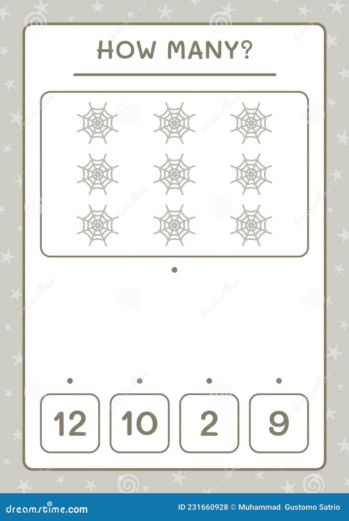 How Many Cobweb, Game for Children. Vector Illustration Stock Vector ...