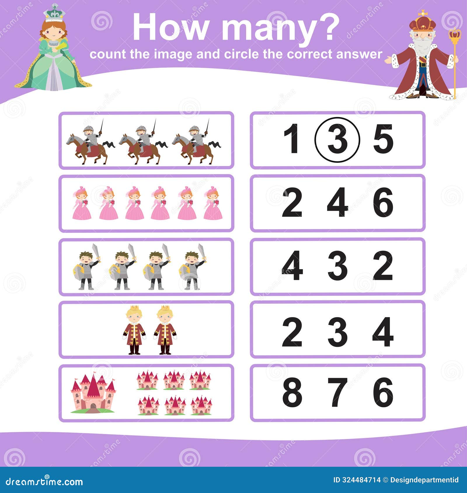 Count and Circle Answer for Children. Exercise for Children To ...