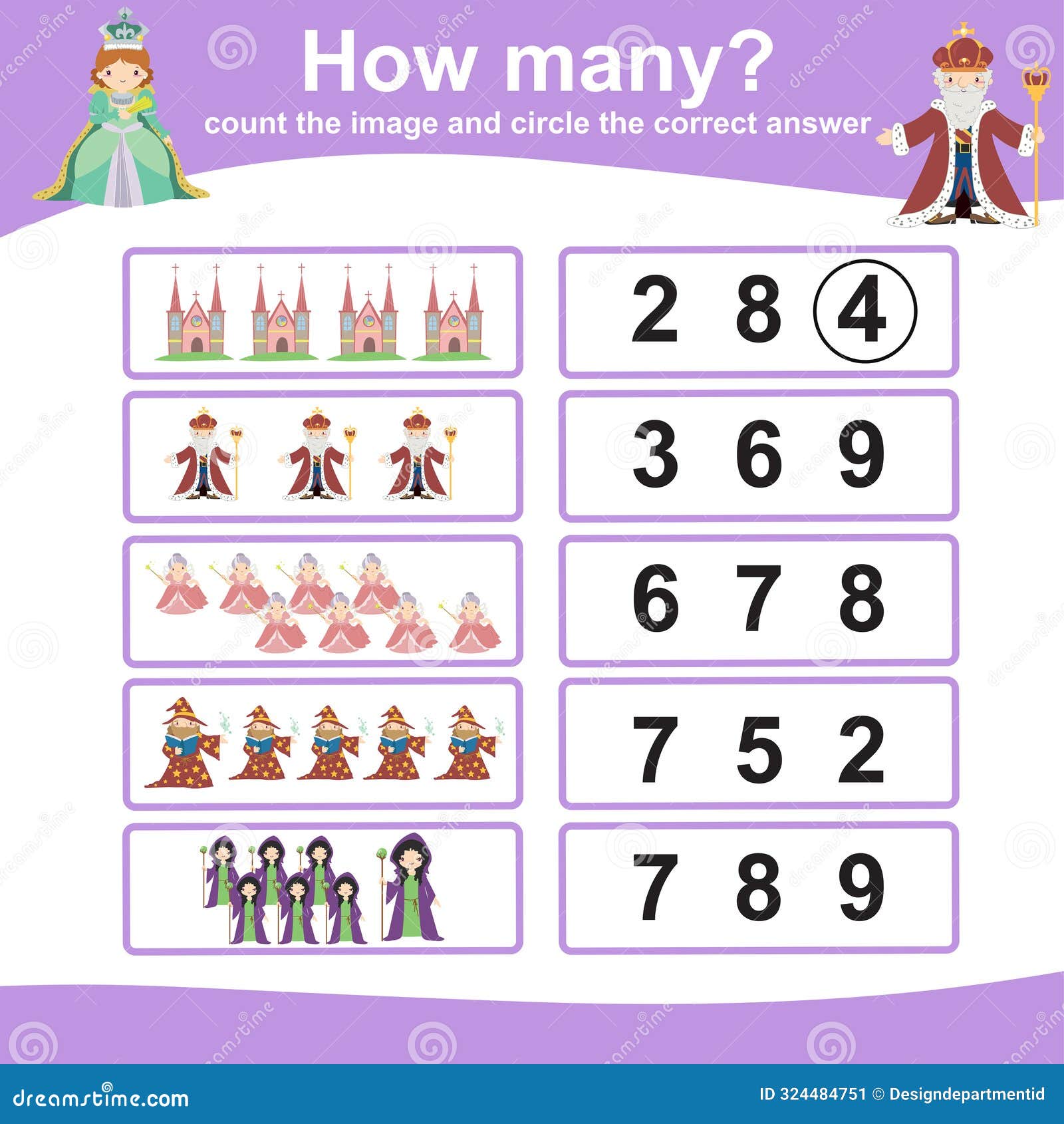 Count and Circle Answer for Children. Exercise for Children To ...