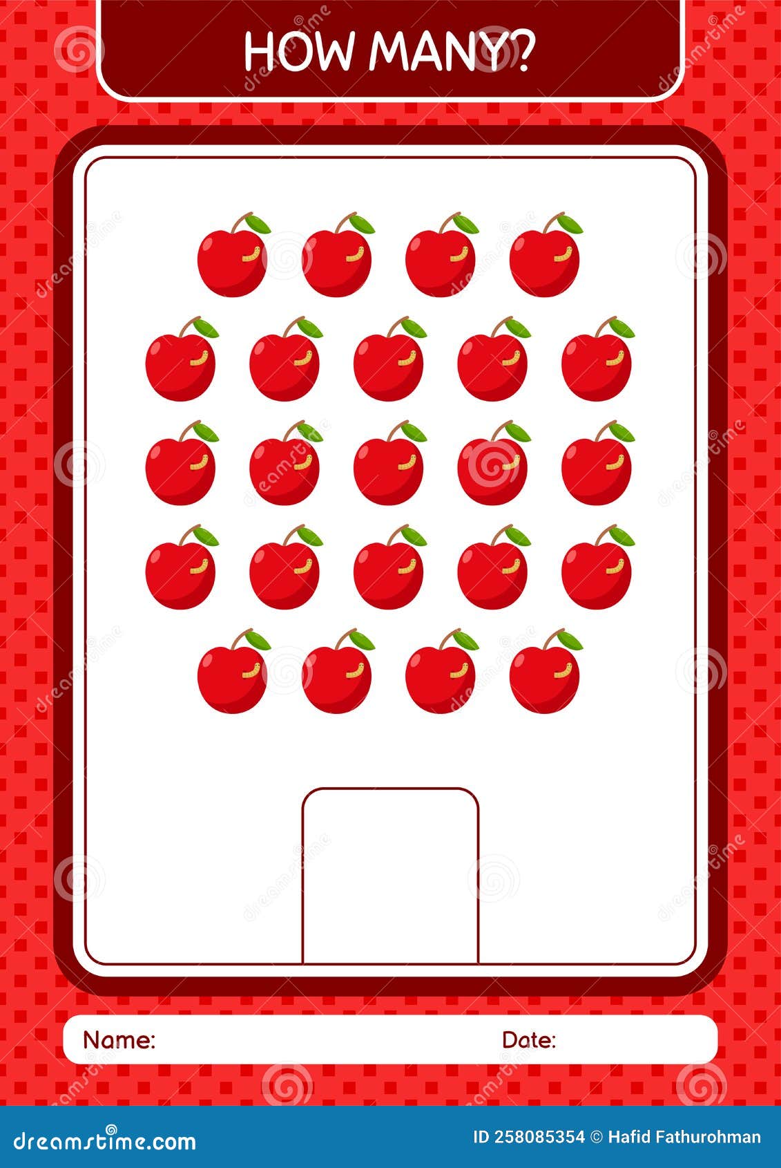 How Many Counting Game with Apple. Worksheet for Preschool Kids, Kids ...