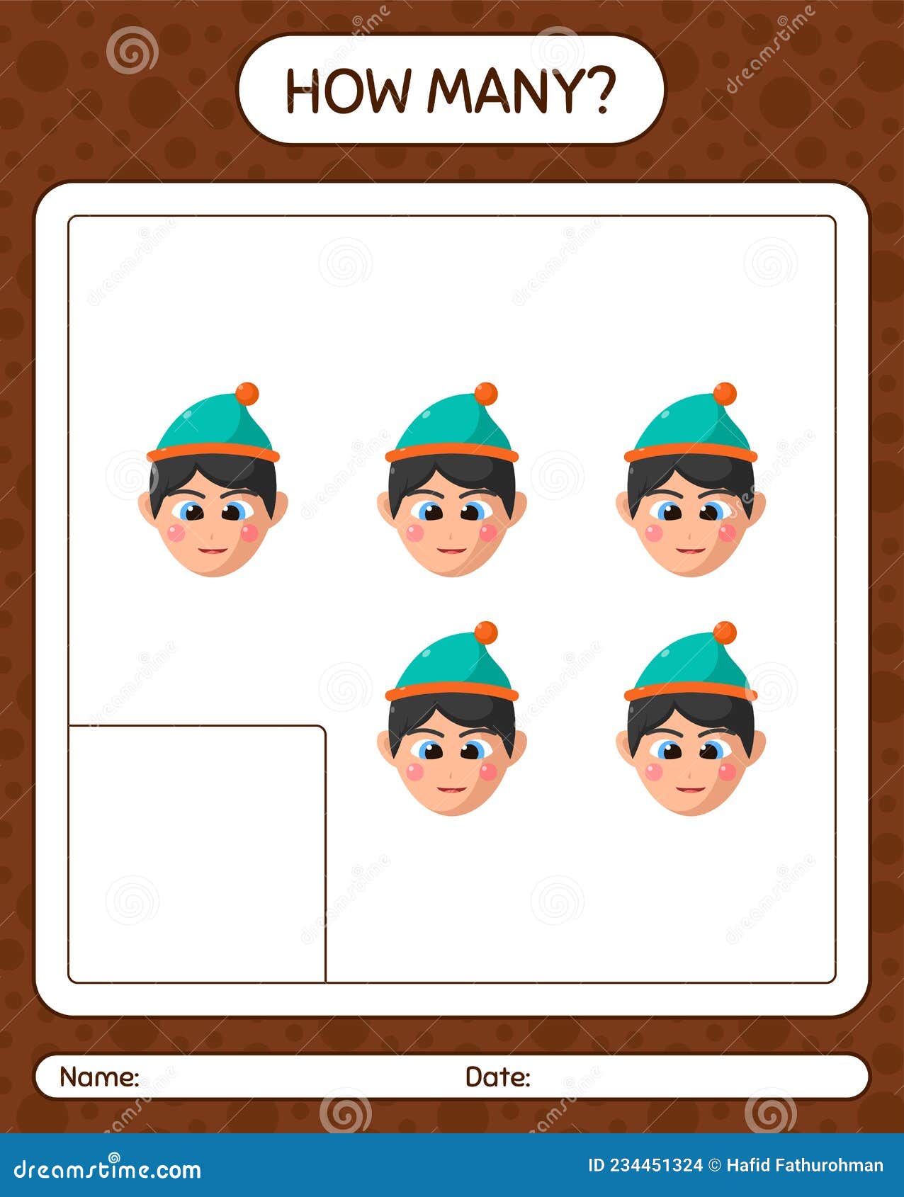 How Many Counting Game with Boys. Worksheet for Preschool Kids, Kids ...