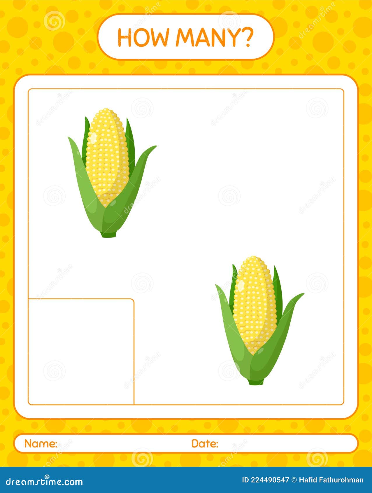 How Many Counting Game with Corn. Worksheet for Preschool Kids, Kids ...