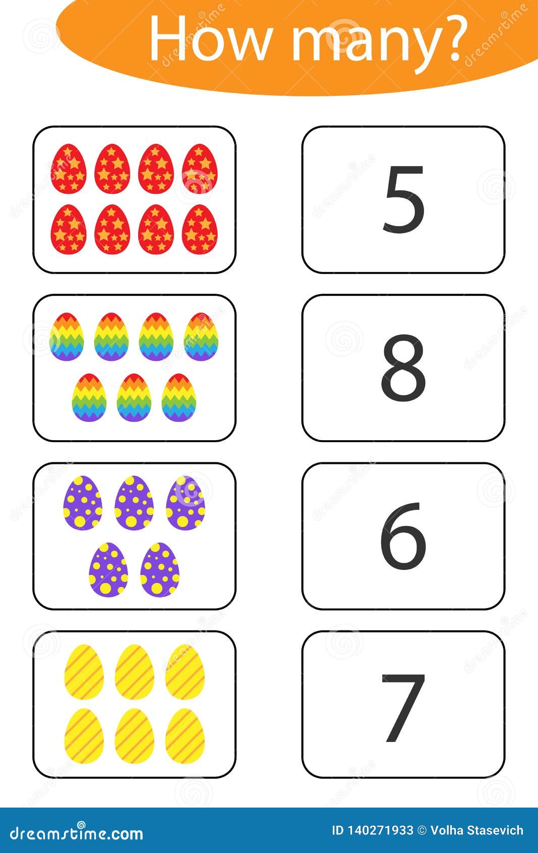 How Many Counting Game with Easter Eggs for Kids, Educational Maths ...