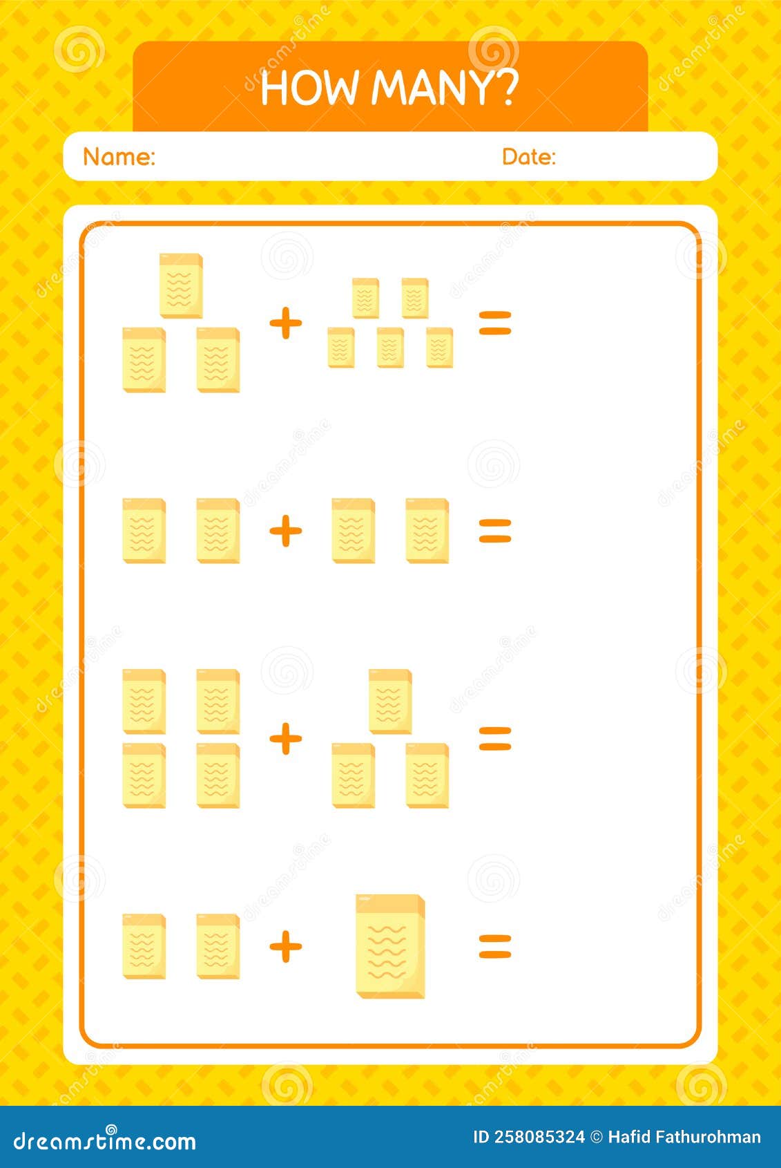 How Many Counting Game with Note. Worksheet for Preschool Kids, Kids ...
