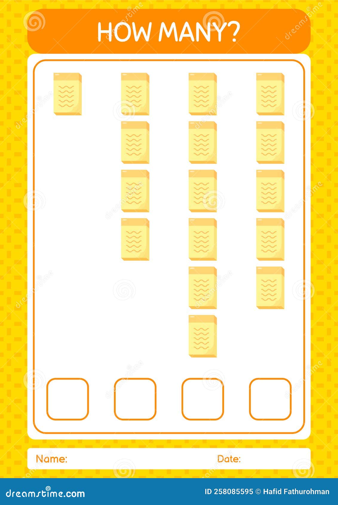 How Many Counting Game with Note. Worksheet for Preschool Kids, Kids ...