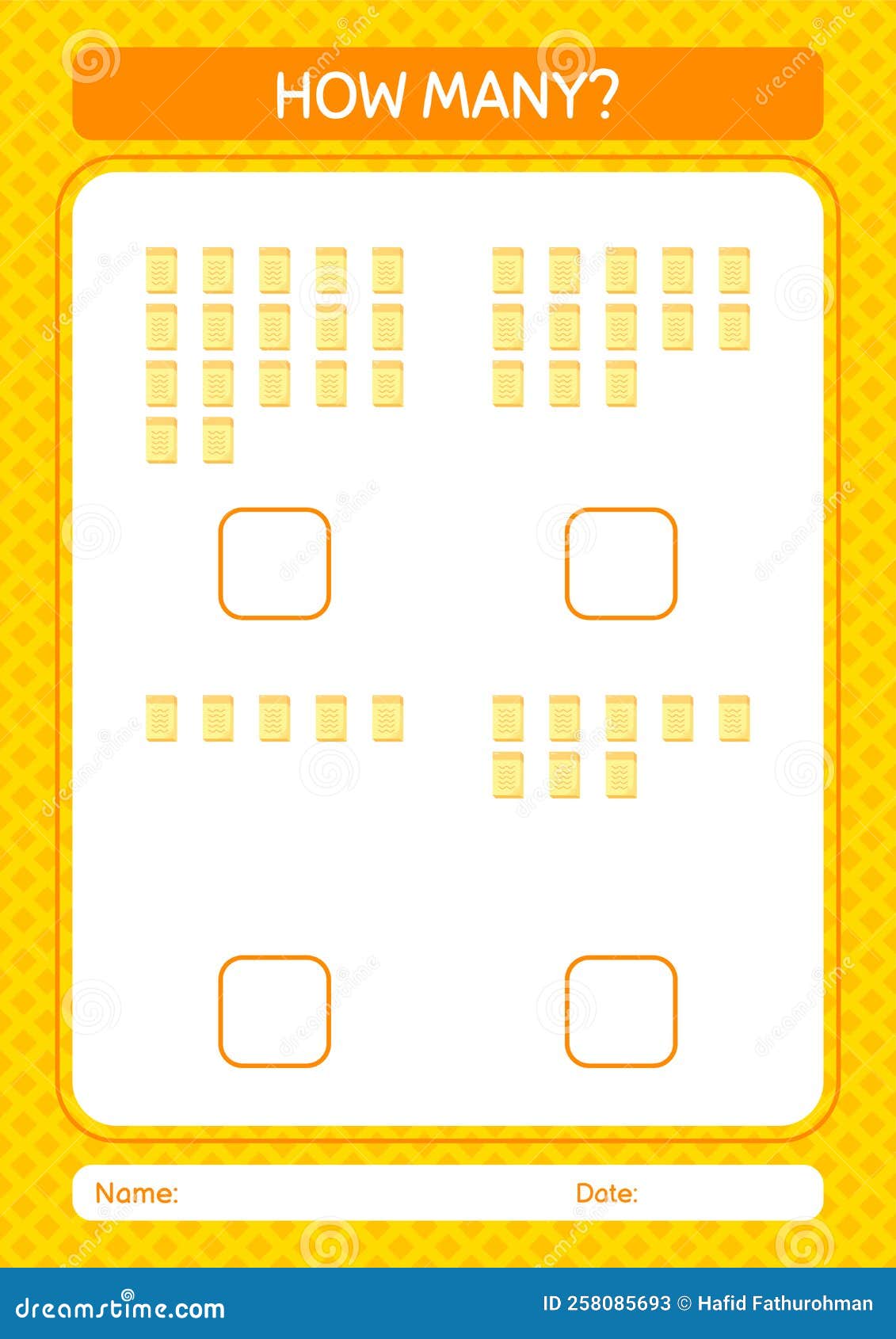 How Many Counting Game with Note. Worksheet for Preschool Kids, Kids ...