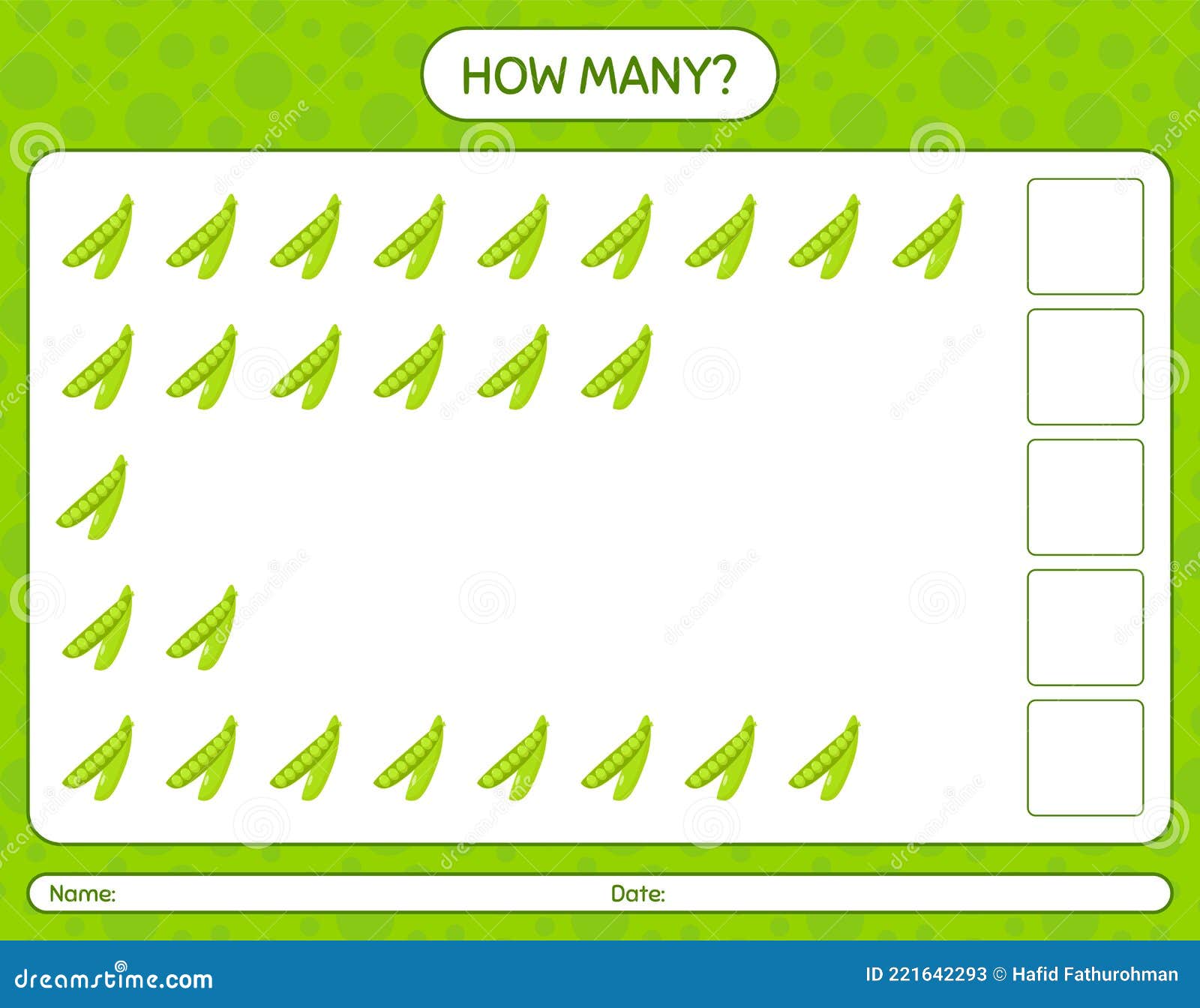 How Many Counting Game with Peas. Worksheet for Preschool Kids, Kids ...