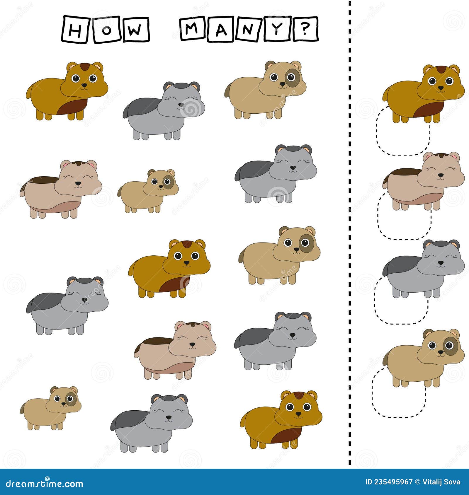 HOW MANY stock illustration. Illustration of activity - 235495967