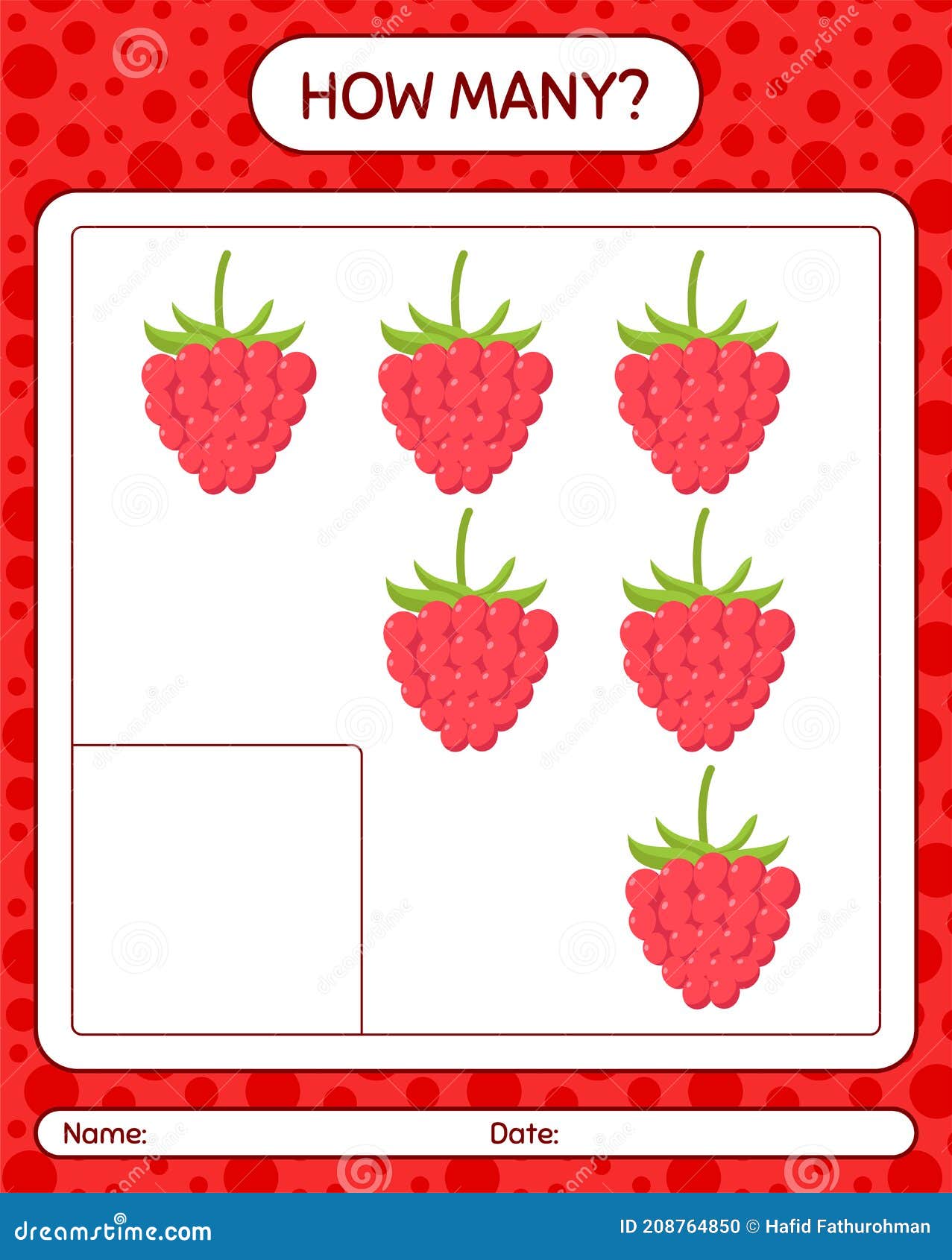How Many Counting Game with Raspberry. Worksheet for Preschool Kids ...