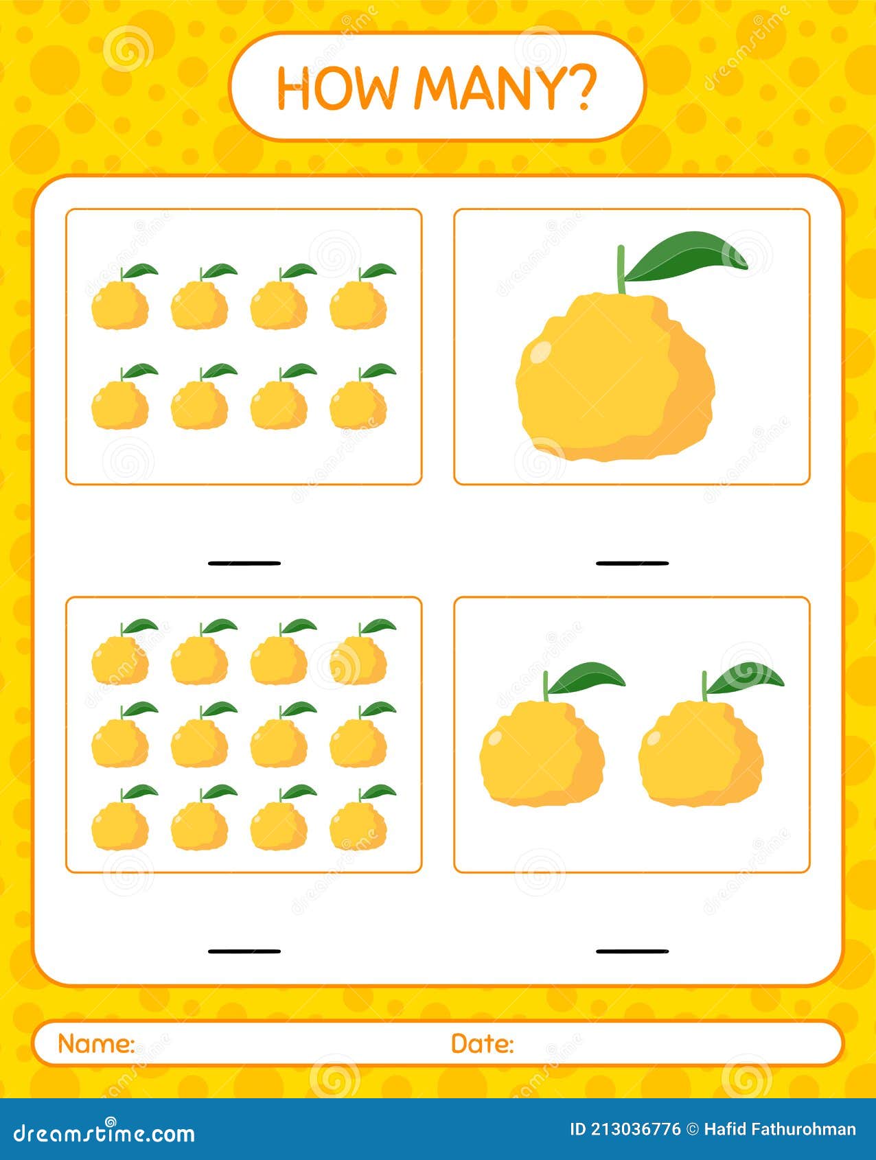 How Many Counting Game With Nama Buah. Worksheet For Preschool Kids ...