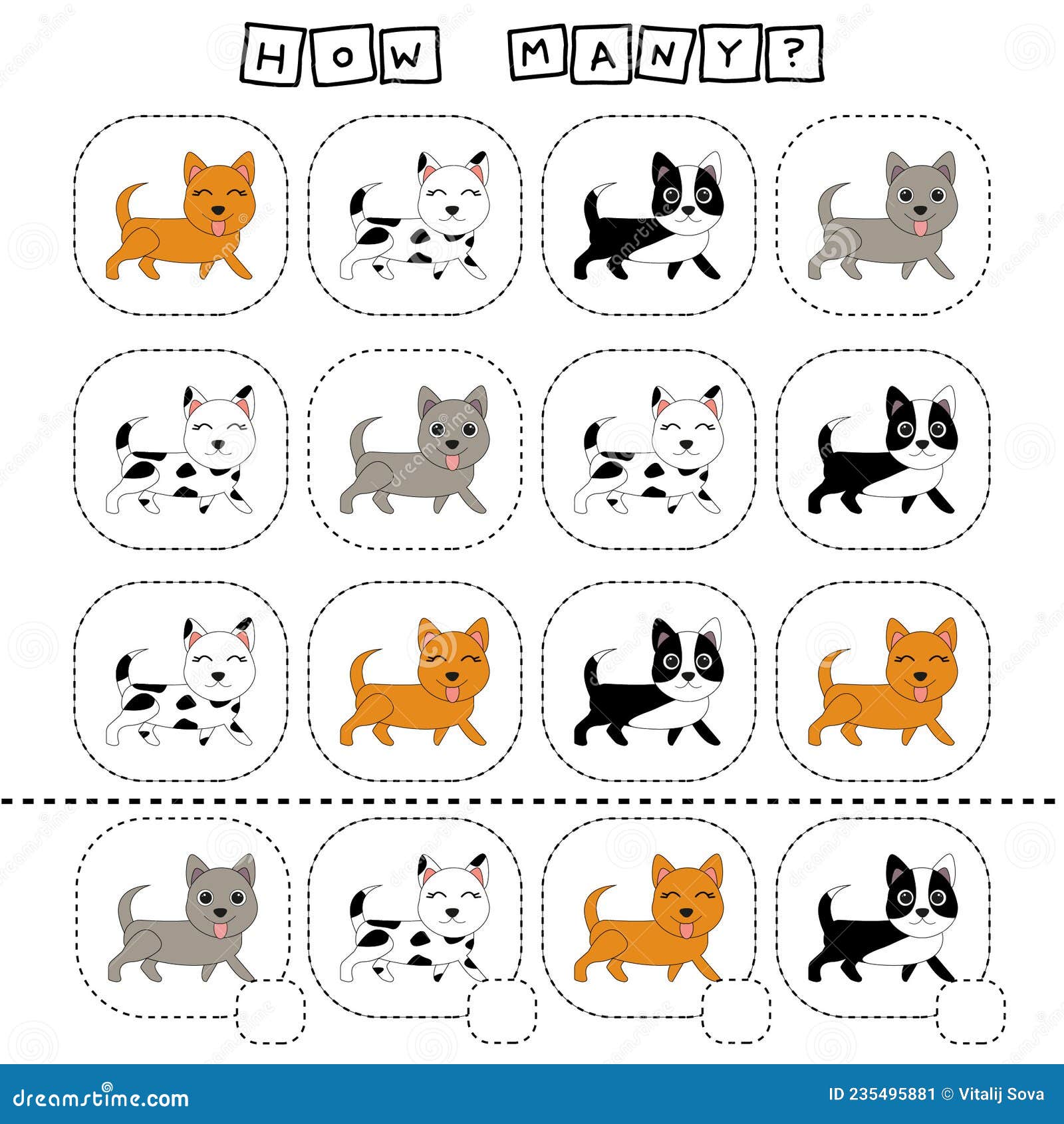 HOW MANY stock illustration. Illustration of puzzle - 235495881