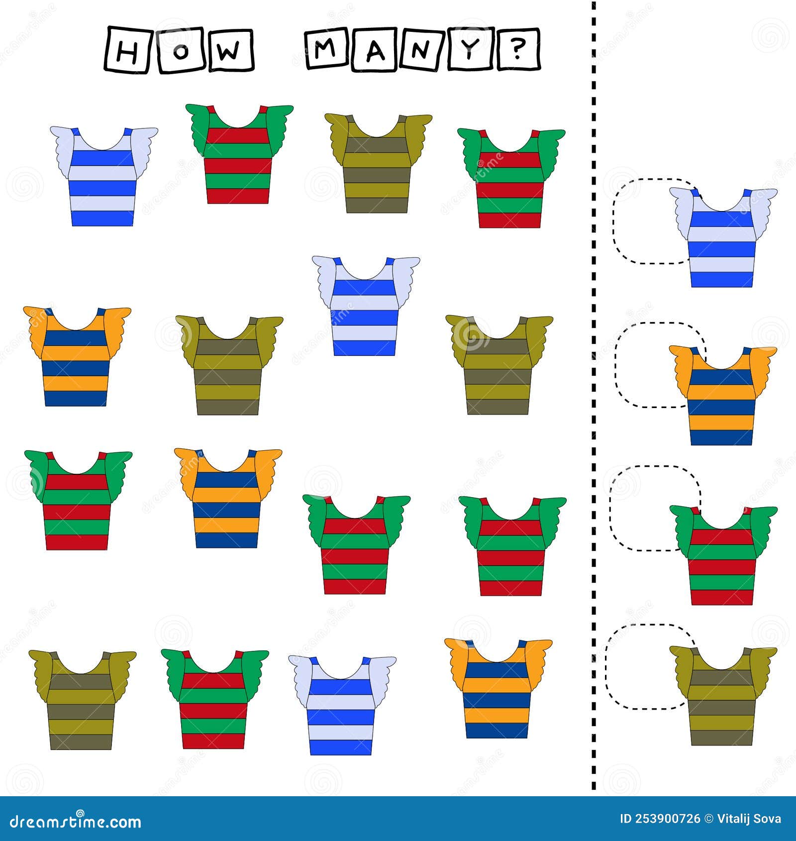 HOW MANY stock illustration. Illustration of puzzle - 253900726