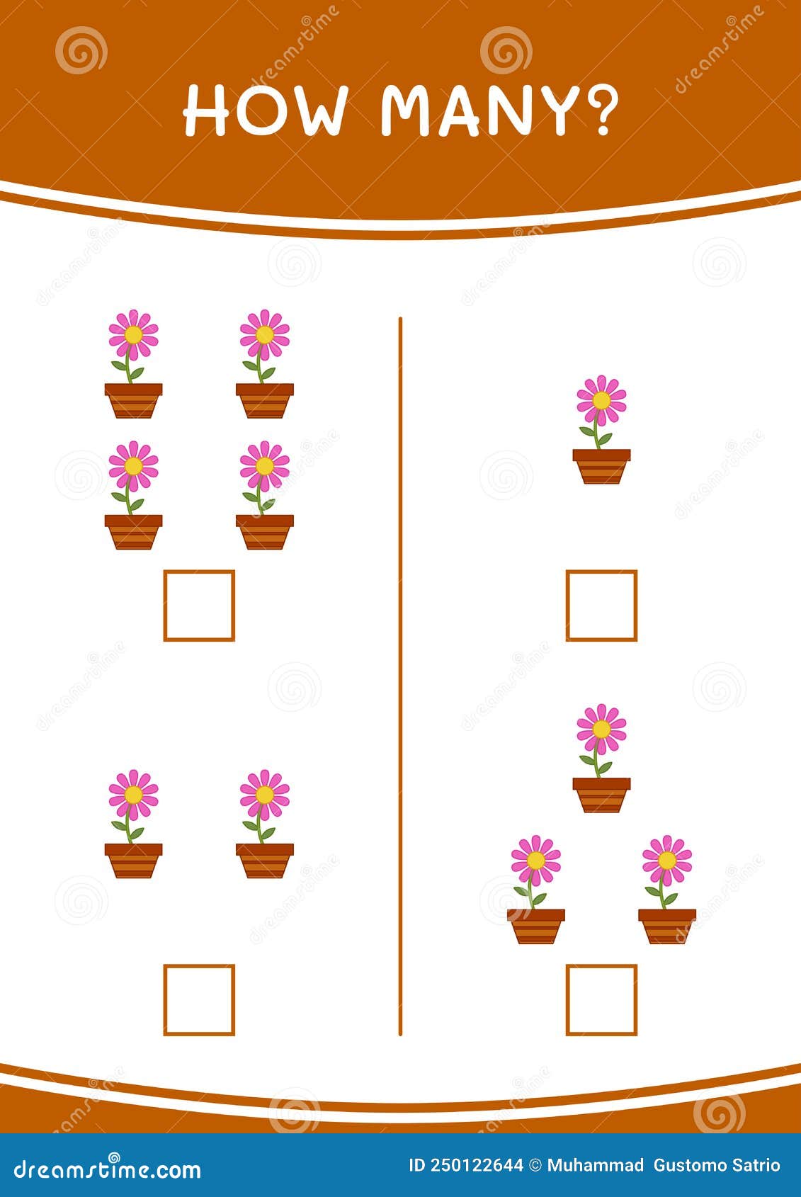 How Many of Flower, Game for Children. Vector Stock Vector ...