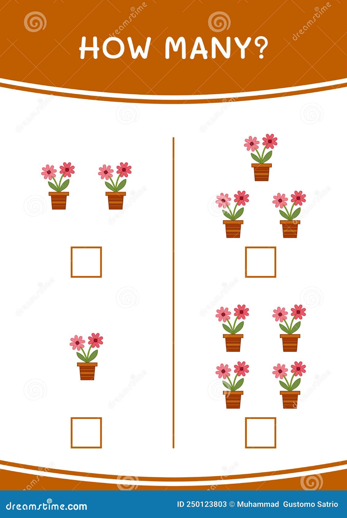 How Many of Flower, Game for Children. Vector Stock Vector ...
