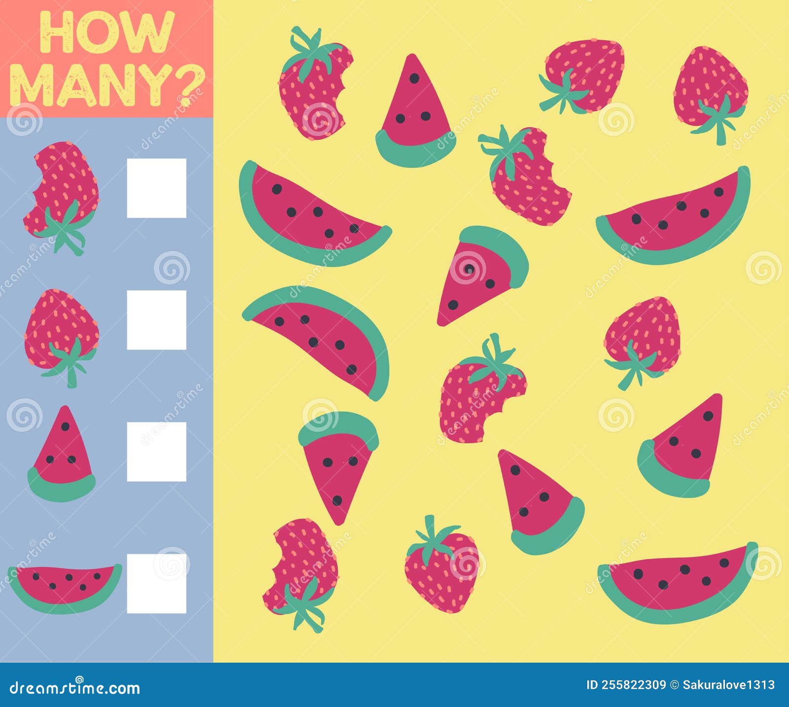 How Many are they Game. Educational Printable Math Worksheet. Count the ...