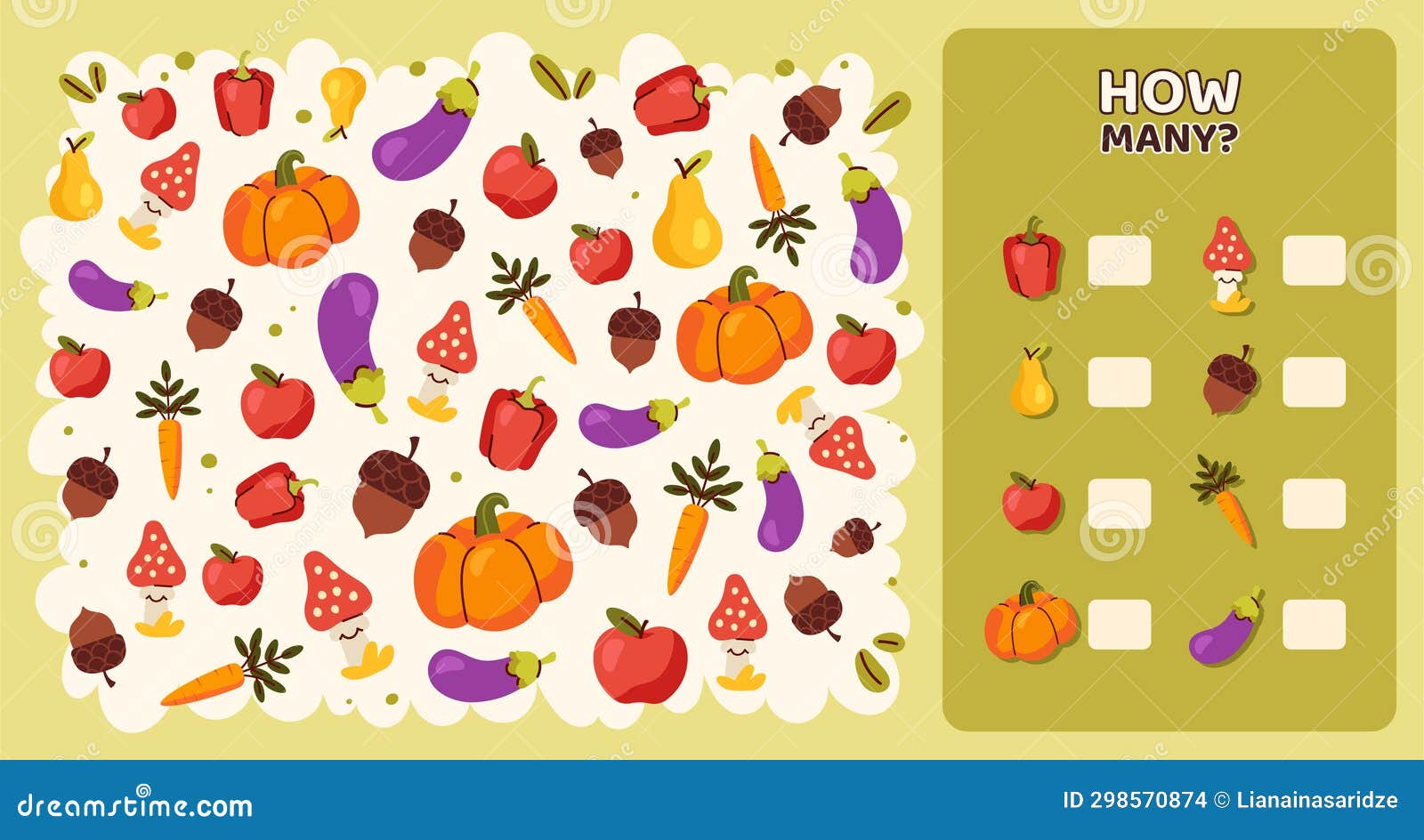 How Many Game Vector Template Stock Vector - Illustration of school ...