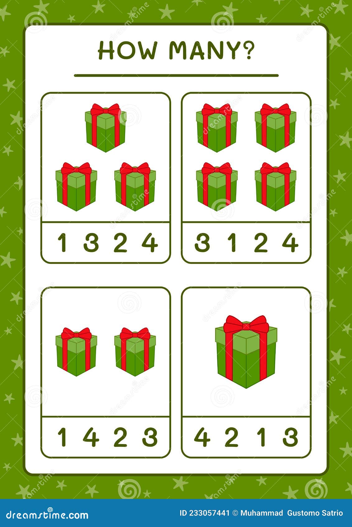 How Many Gift Box, Game for Children. Vector Illustration Stock Vector ...