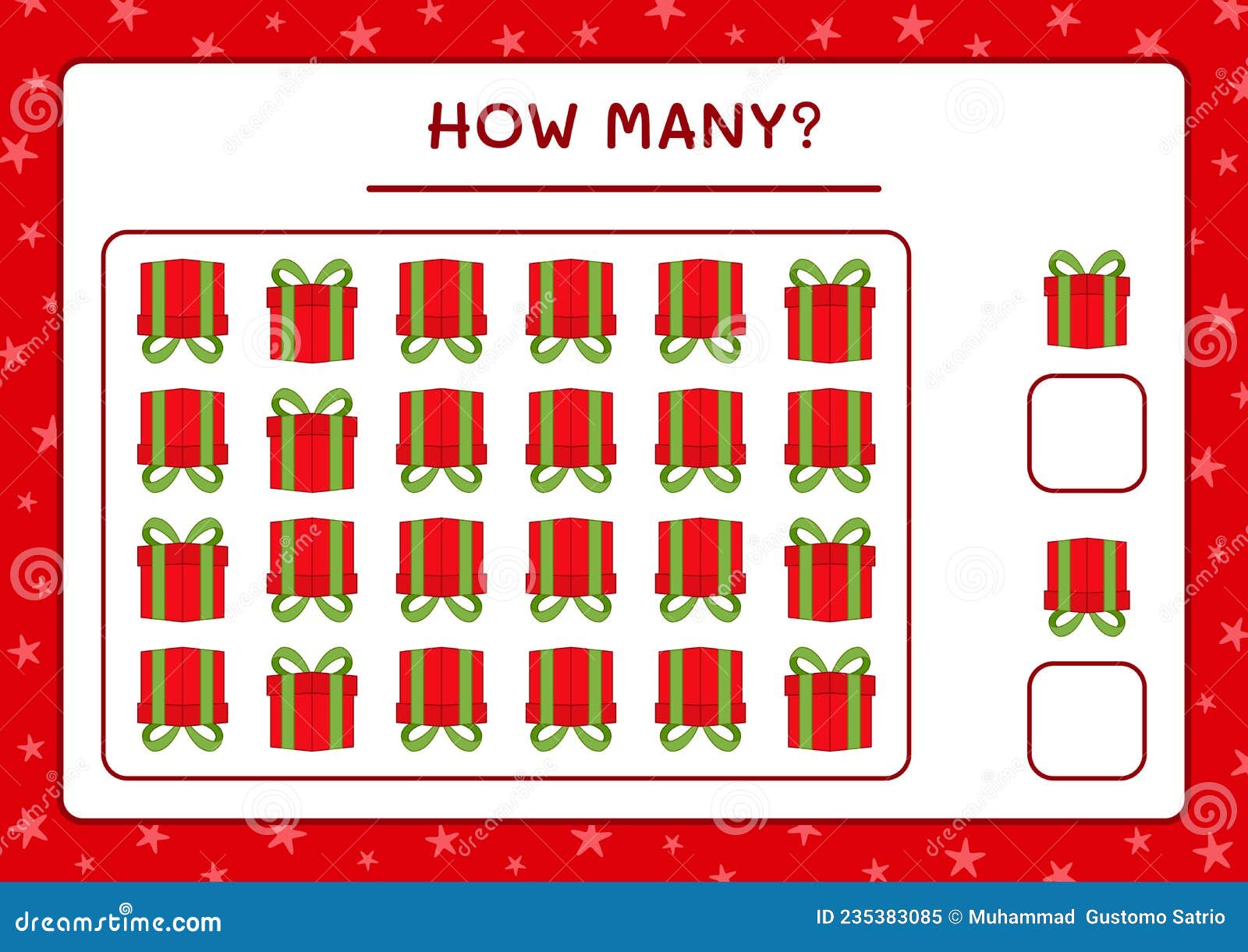 How Many Gift Box, Game for Children. Vector Illustration Stock Vector ...