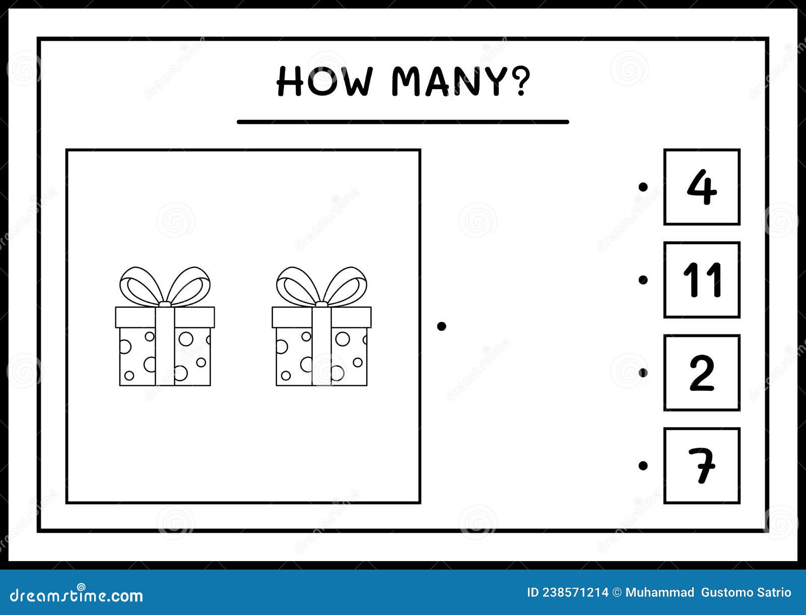 How Many Gift Box, Game for Children. Vector Illustration Stock Vector ...