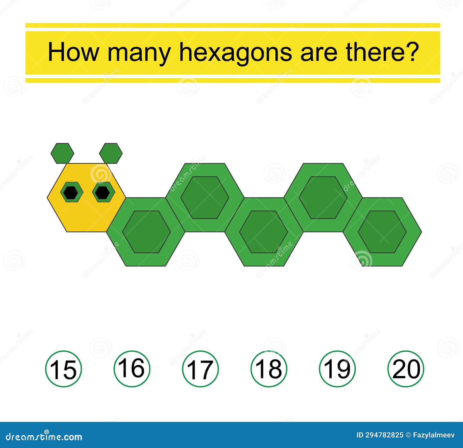 How Many Hexagons are There? Math Game for Kids. Task for Development ...