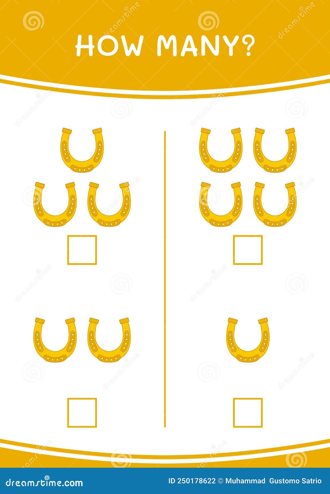 How Many of Horseshoe, Game for Children. Vector Stock Vector ...