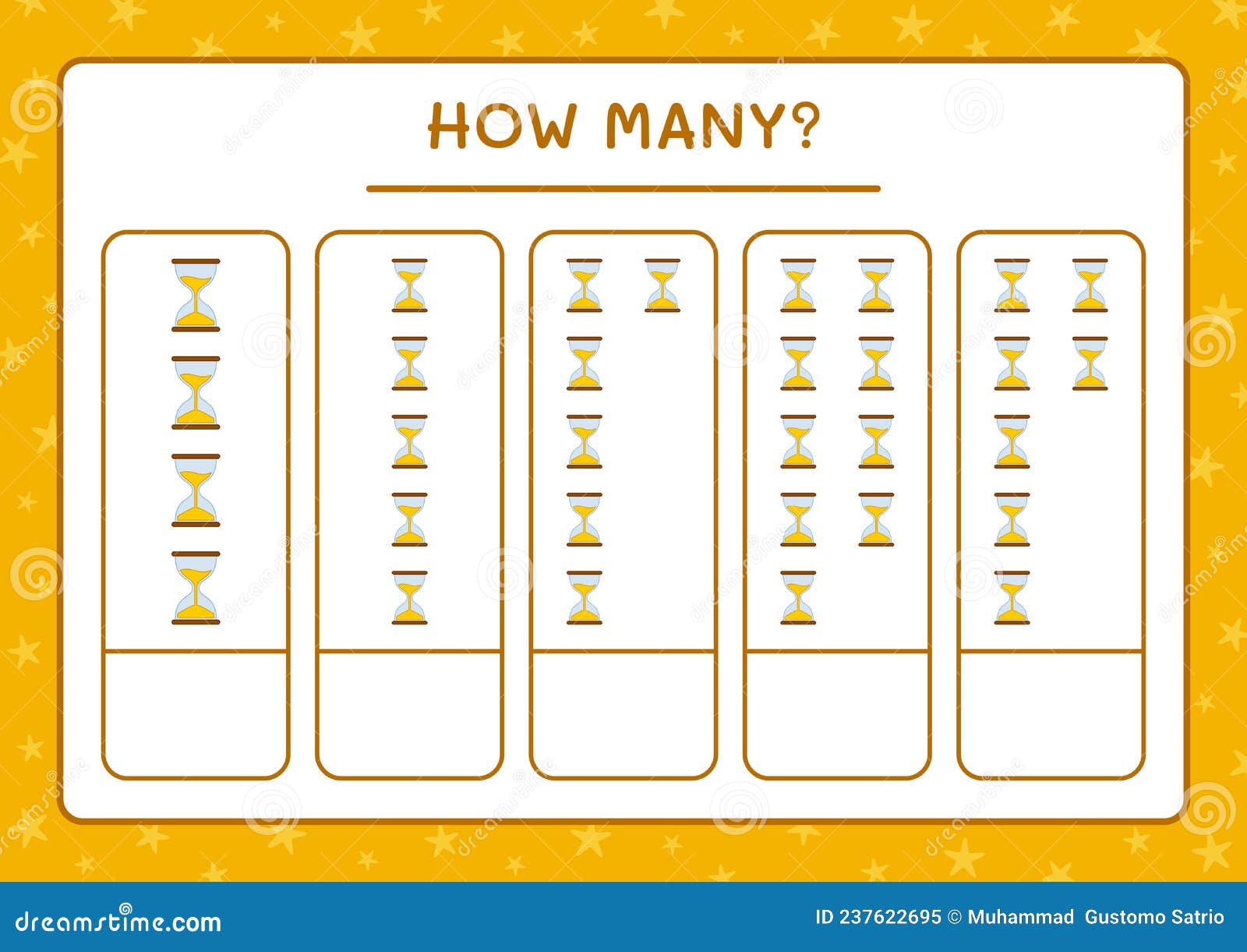 How Many Hourglass, Game for Children. Vector Illustration Stock Vector ...