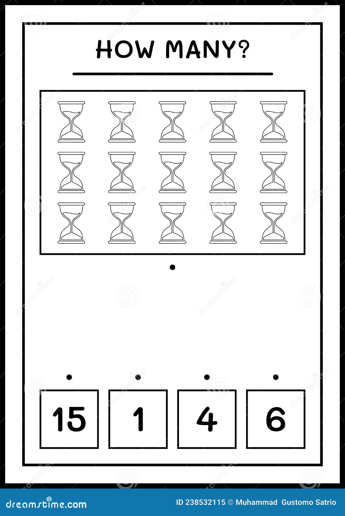 How Many Hourglass, Game for Children. Vector Illustration Stock Vector ...