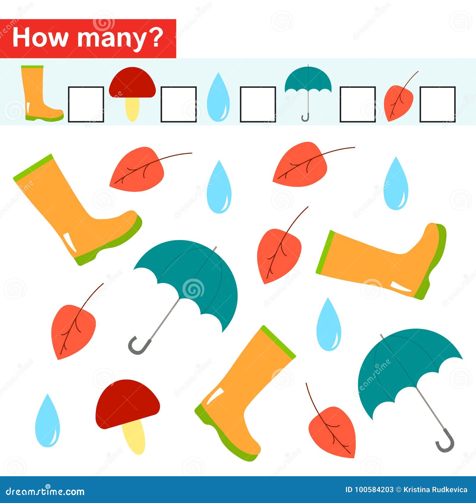How Many Objects. Counting Game for Preschool Children Stock Vector ...