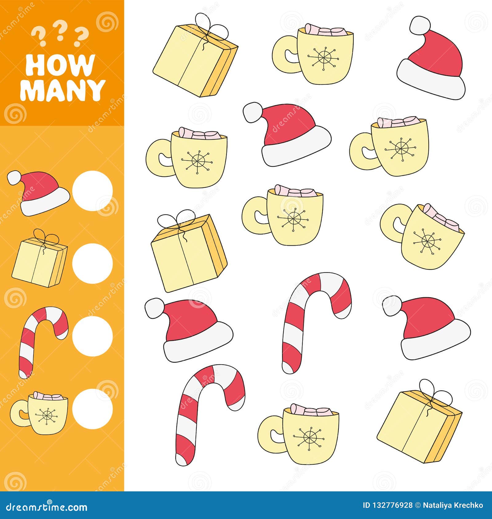 How Many Objects Task. Educational Math Game for Preschool Children ...