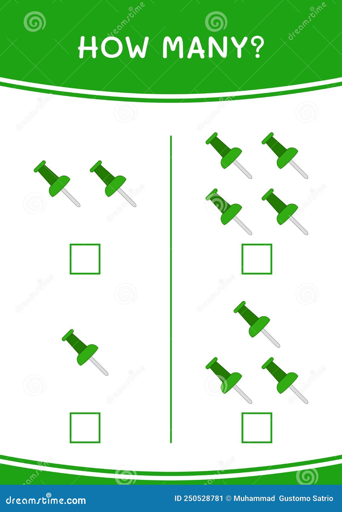 How Many of Push Pin, Game for Children. Vector Stock Vector ...