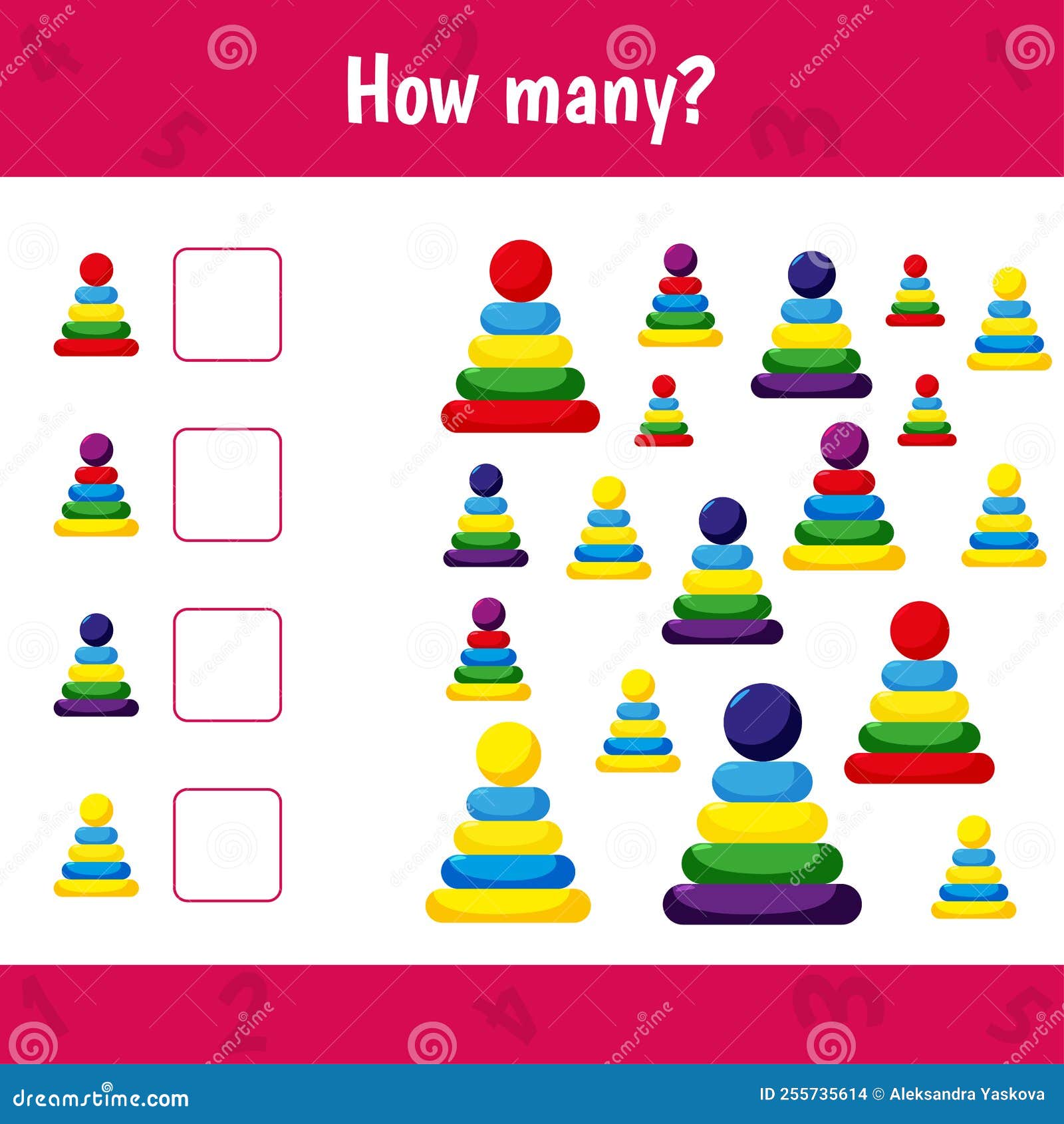 How Many Pyramids are There. Count the Number and Write. Worksheet for ...