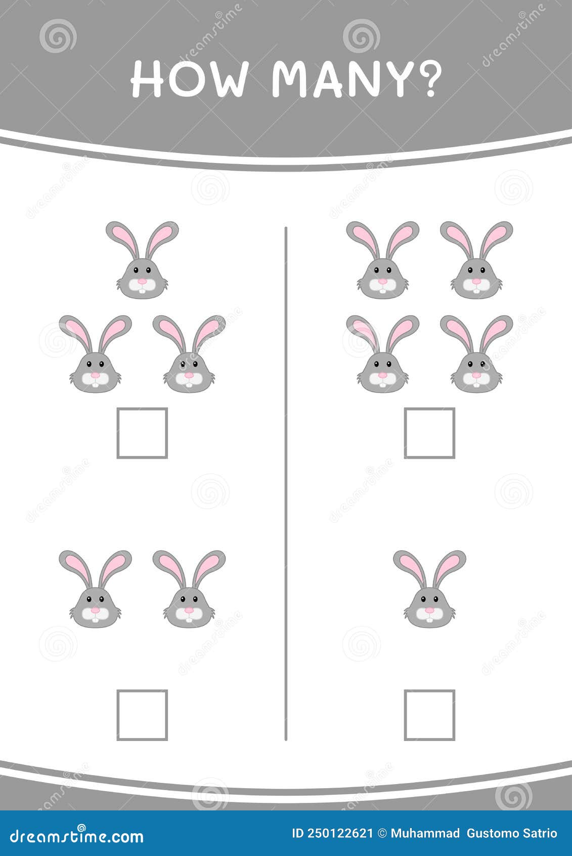 How Many of Rabbit, Game for Children. Vector Stock Vector ...
