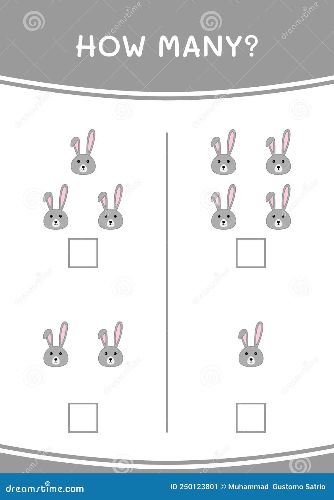How Many of Rabbit, Game for Children. Vector Stock Vector ...