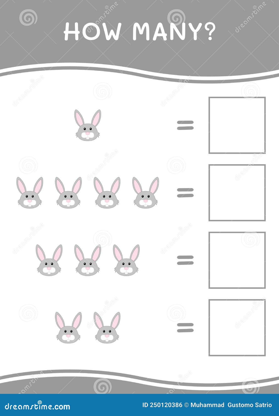 How Many of Rabbit, Game for Children. Vector Stock Vector ...