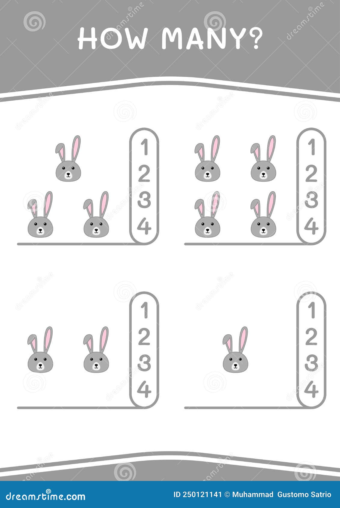 How Many of Rabbit, Game for Children. Vector Stock Vector ...