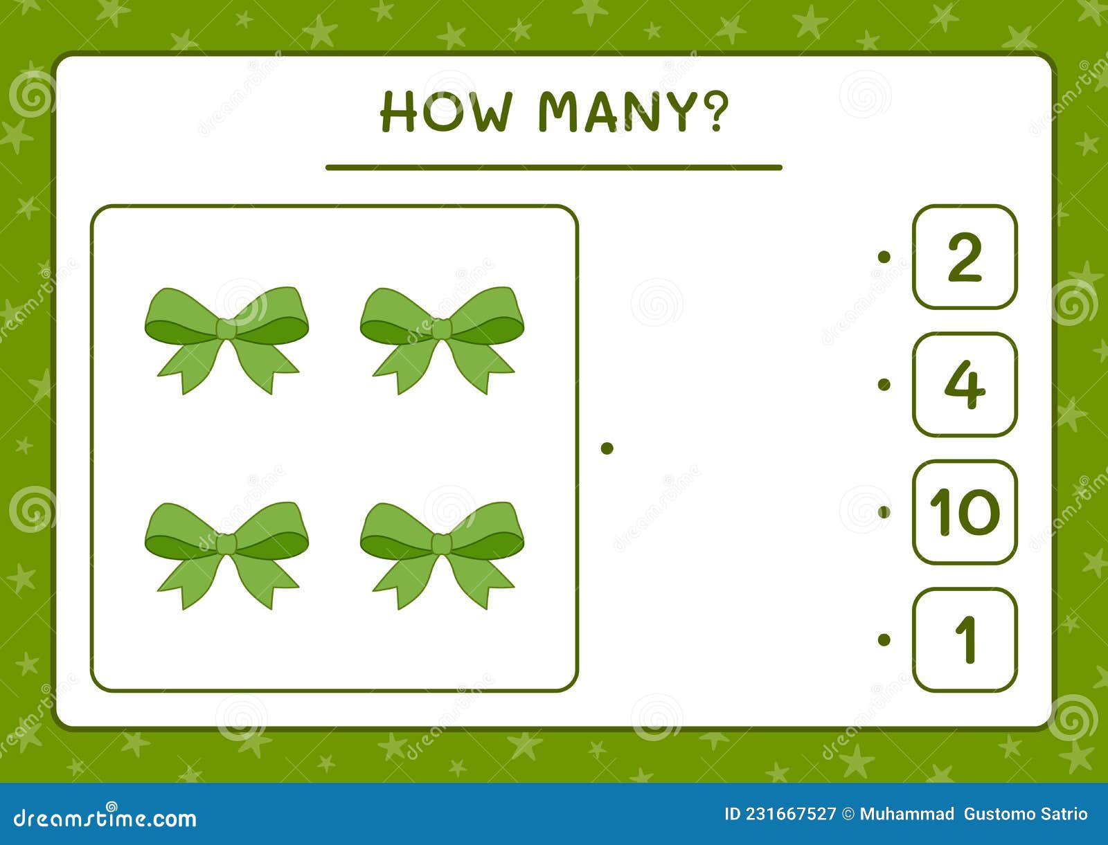 How Many Ribbon, Game for Children. Vector Illustration Stock Vector ...